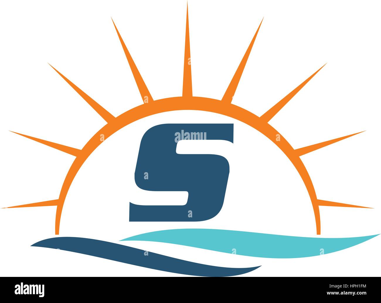 Wave Sunset Initial S Stock Vector Image & Art - Alamy