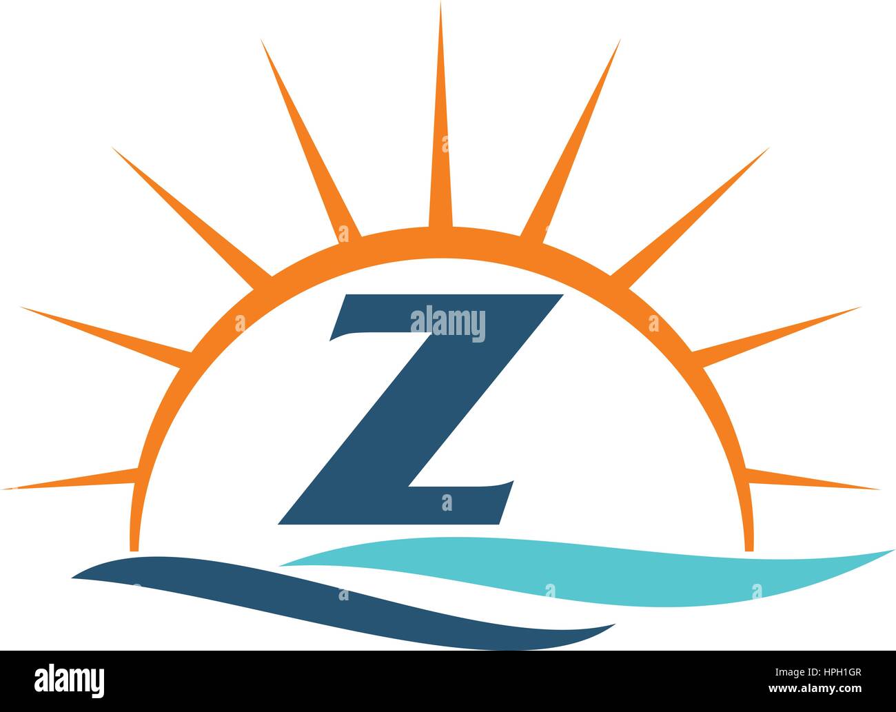 Wave Sunset Initial Z Stock Vector Image & Art - Alamy