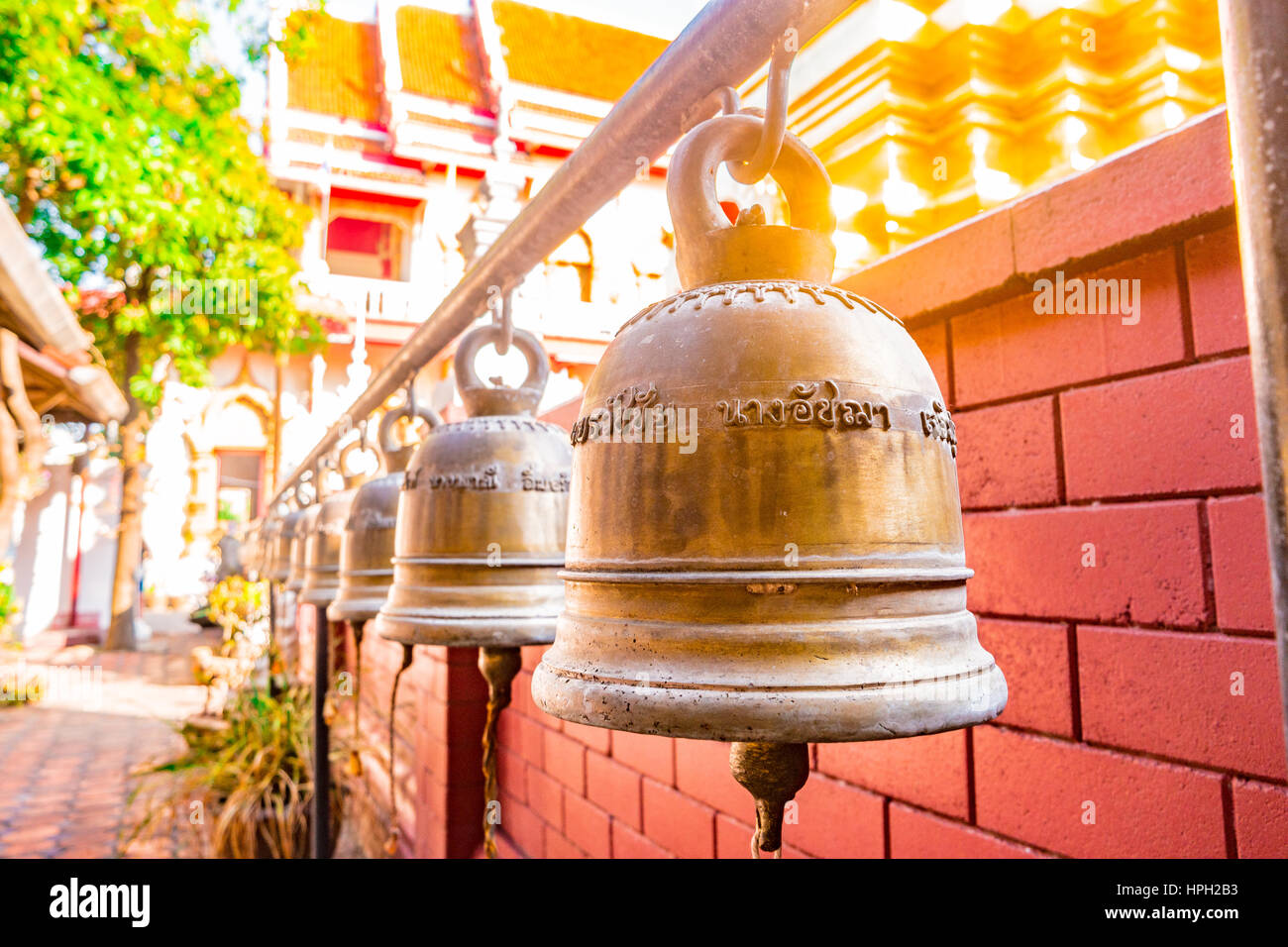 Bells in a buddhist temple hi-res stock photography and images - Alamy
