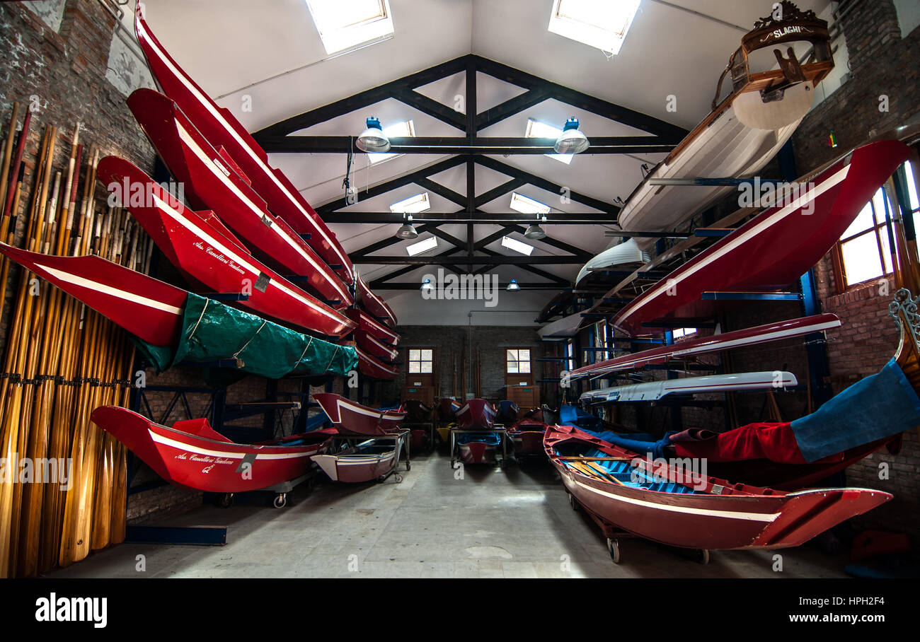 VENICE, ITALY: A Remiera, the venetian rowing association, with the ...