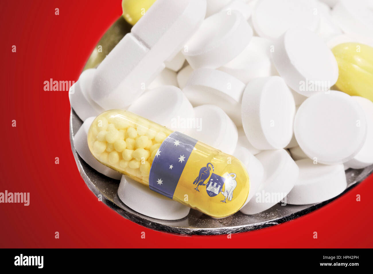 The national flag of Australian Capital Territory on a capsule and ...