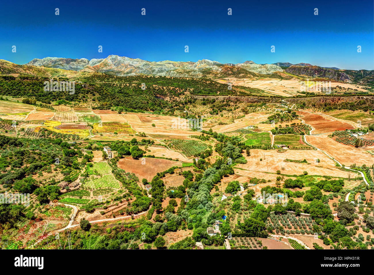 Aerial top view of a landscape in Andalusia, Spain Stock Photo - Alamy