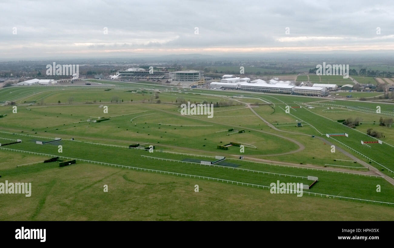 An aerial view of Cheltenham Racecourse ahead of The Festival meeting ...
