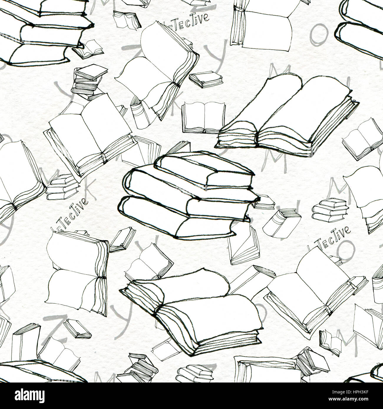 Seamless pattern with books Stock Photo - Alamy