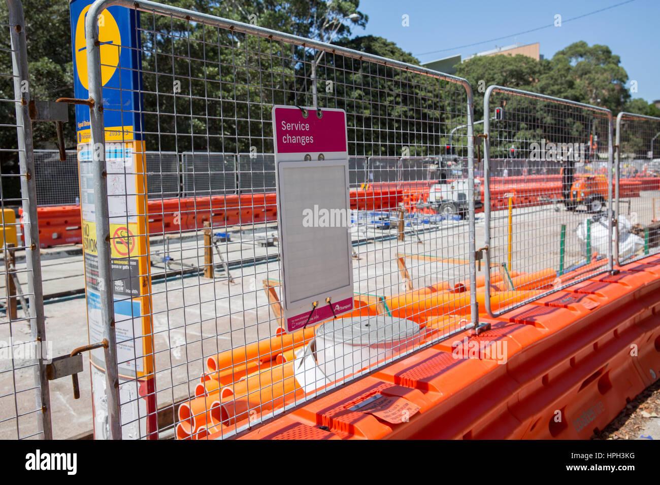 Construction of the Sydney CBD light rail project in Randwick,Sydney ...