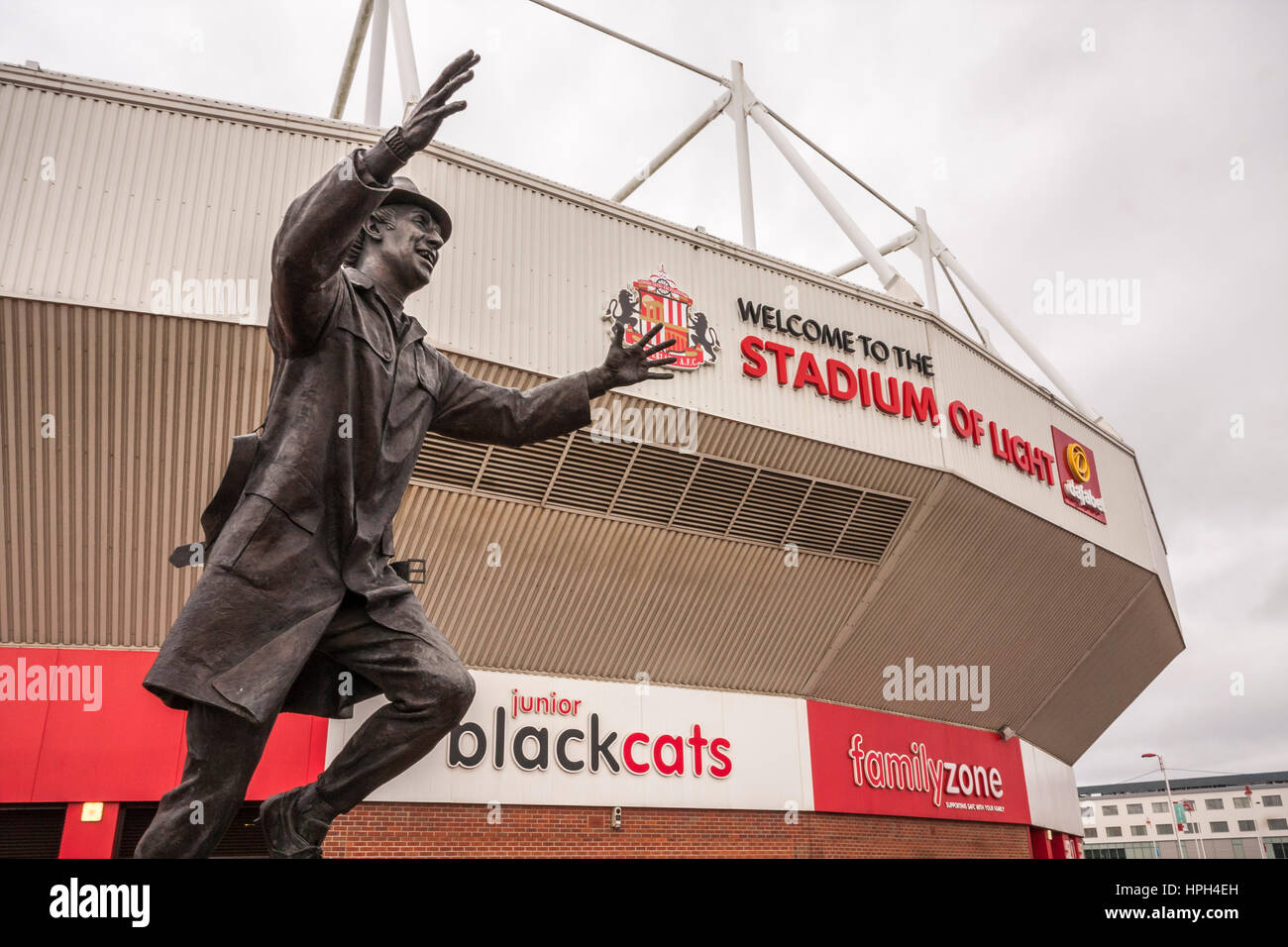 Statue of former manager Bob Stokoe outside the Stadium of Light ...