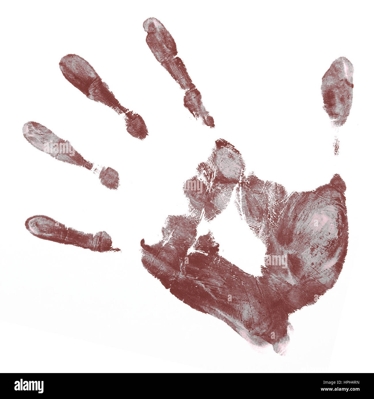 dirty handprint isolated on a white background Stock Photo - Alamy
