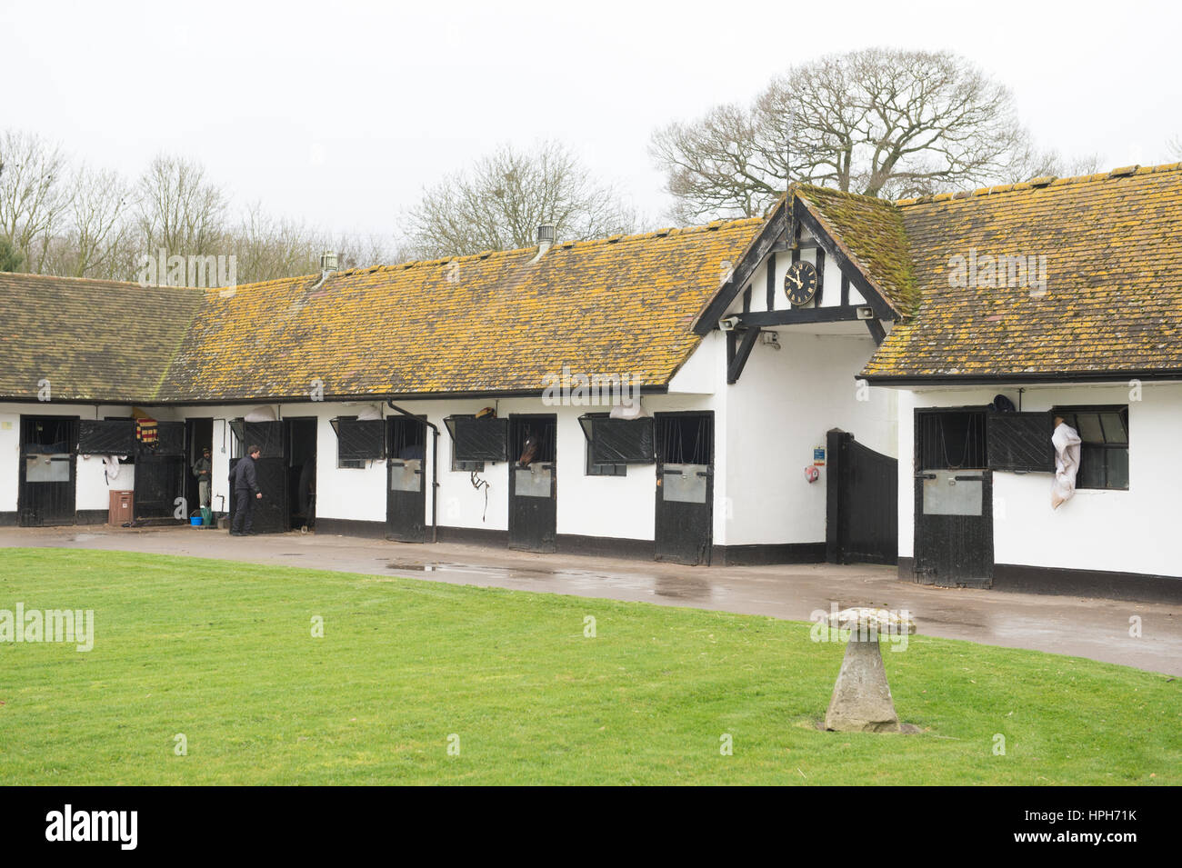 A view of Nicky Henderson's Seven Barrows Stables in Lambourn Stock ...