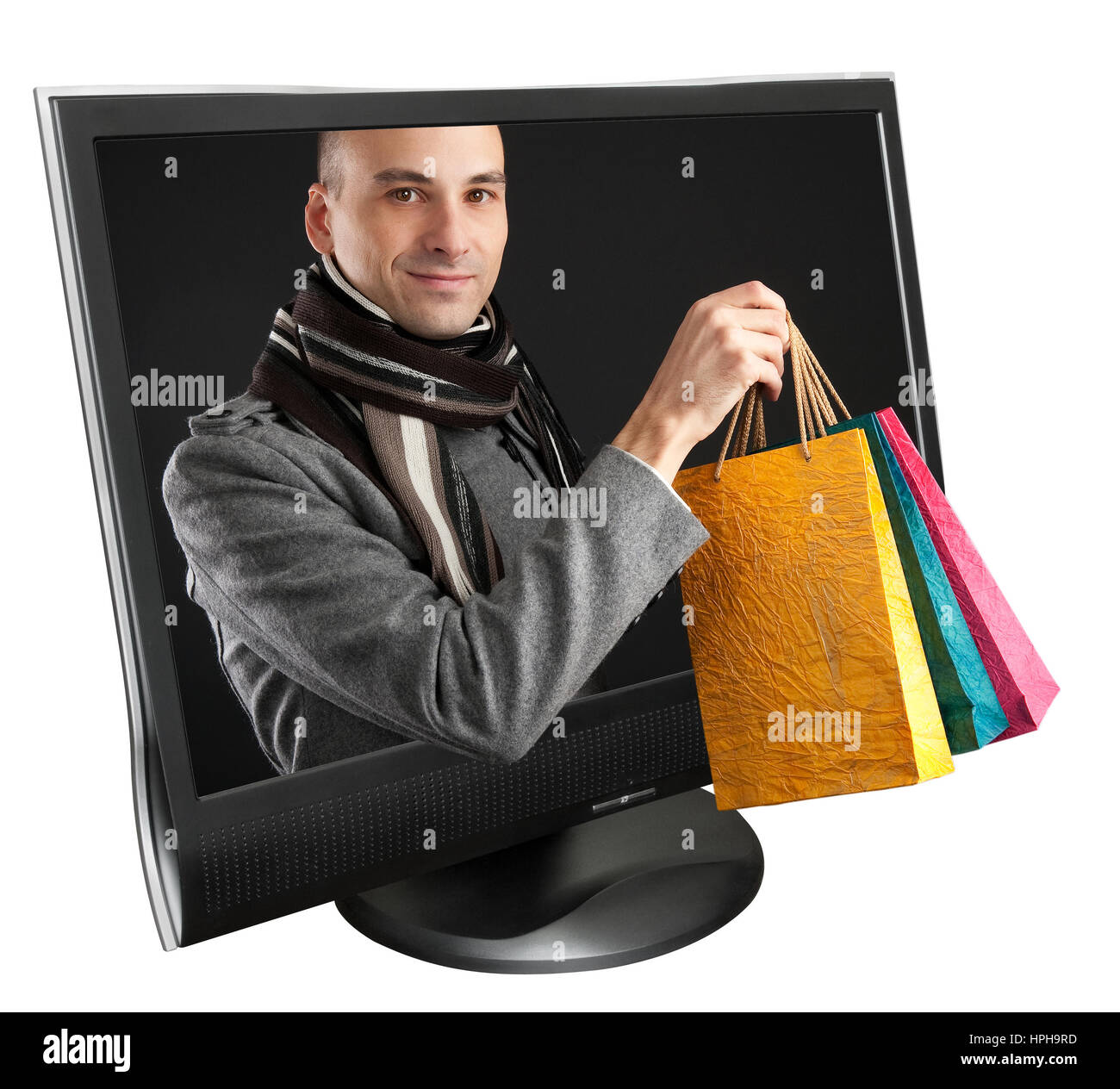 computer monitor on a white background Stock Photo - Alamy