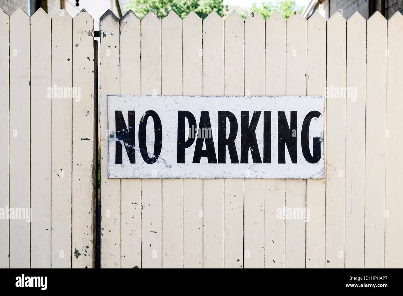 Warning sign on picket hi-res stock photography and images - Alamy