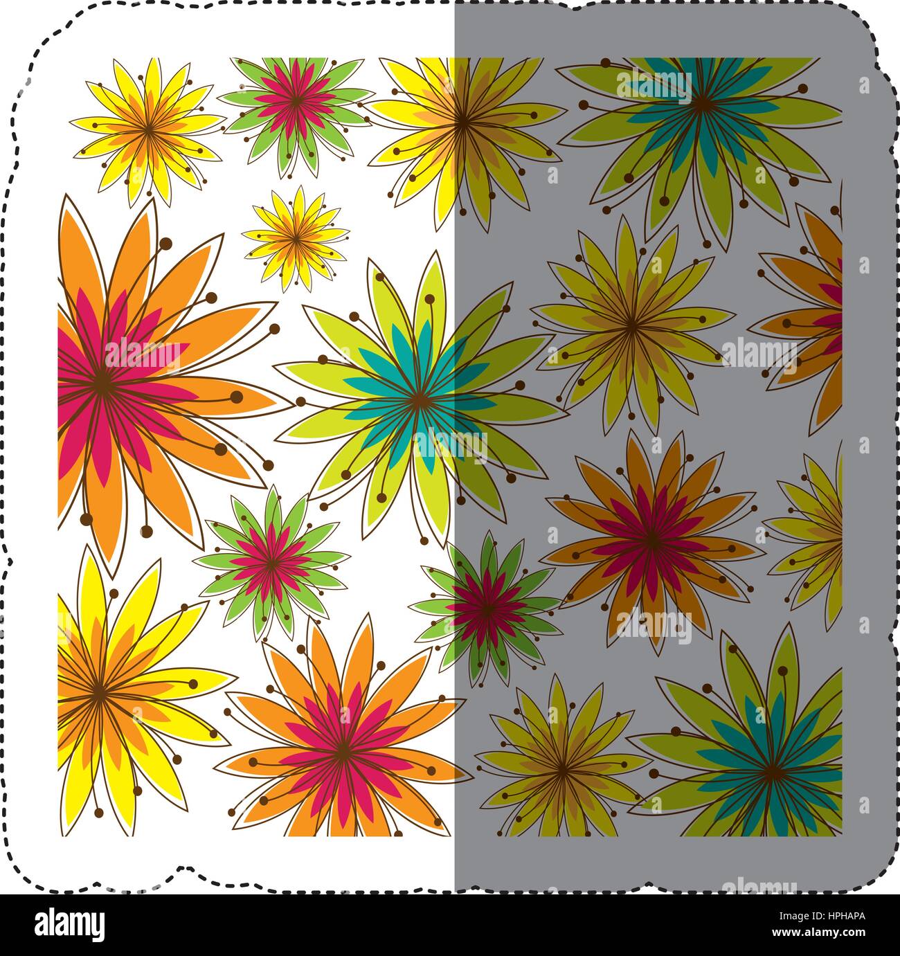 color sticker background with several flowers Stock Vector Image & Art ...