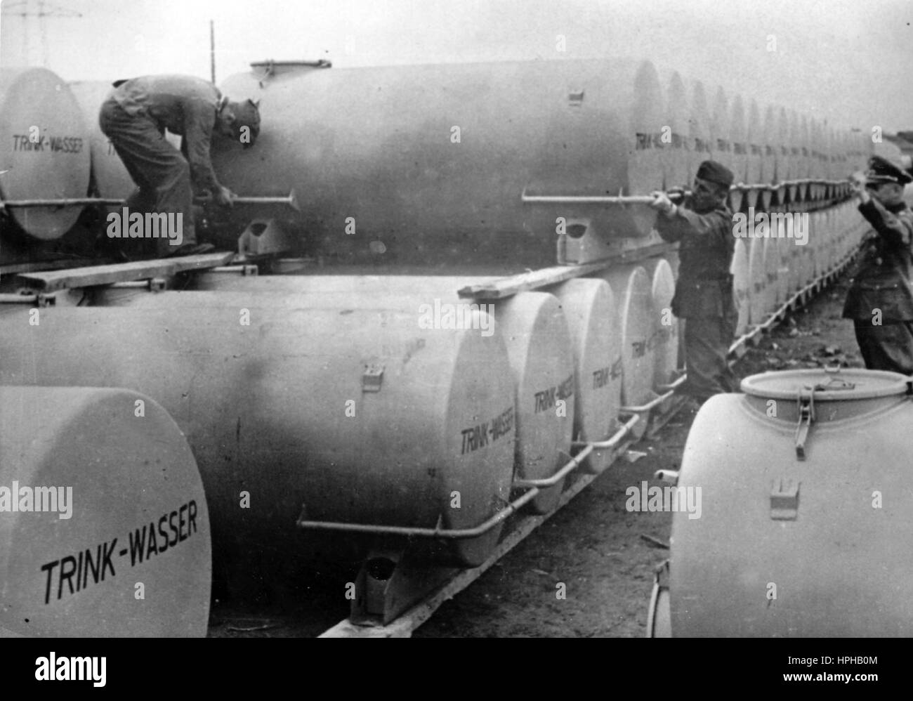 The Nazi propaganda image shows German Wehrmacht pioneers constructing ...