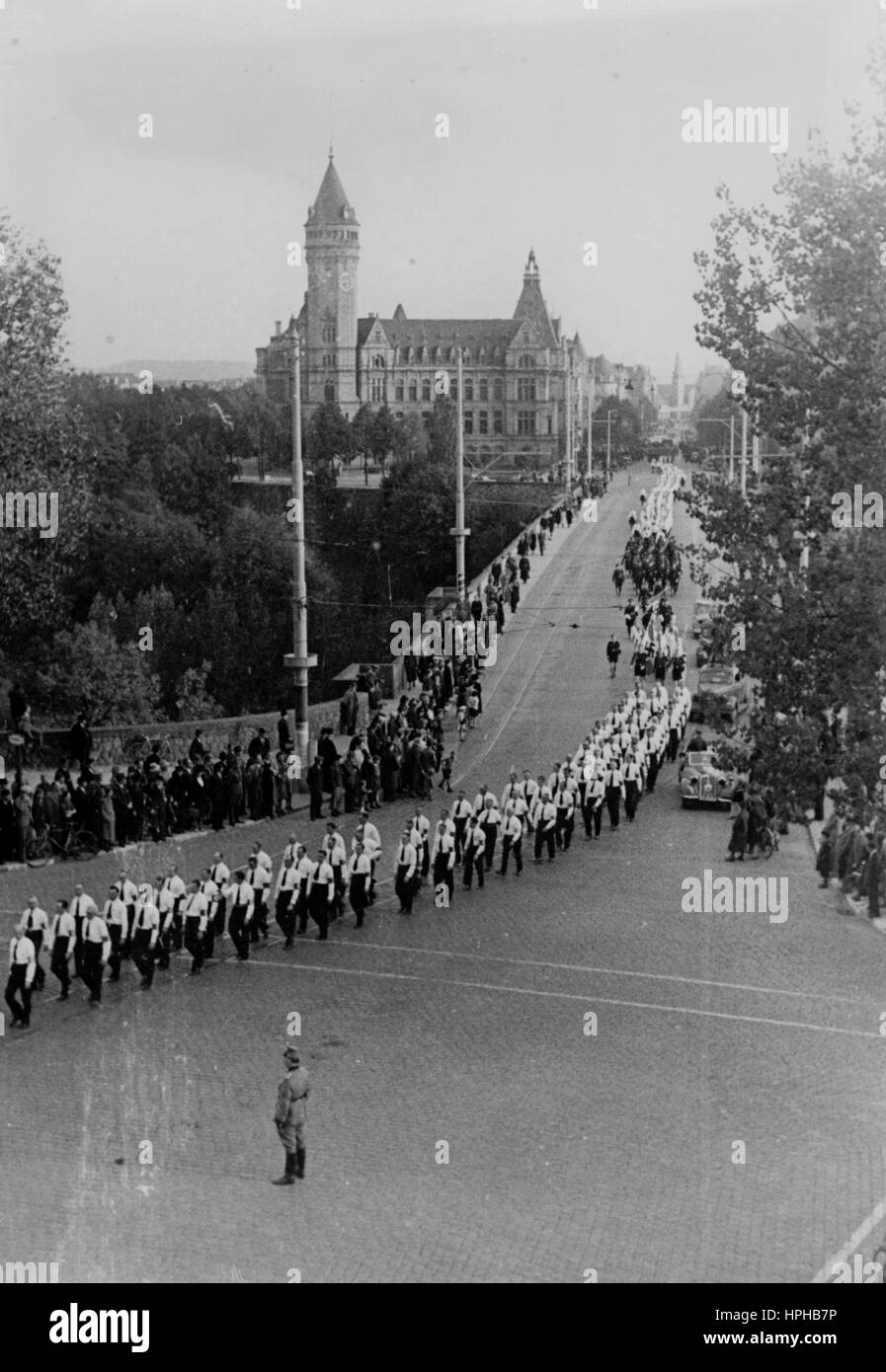 The Nazi propaganda image shows the first Nazi rally in Luxembourg ...