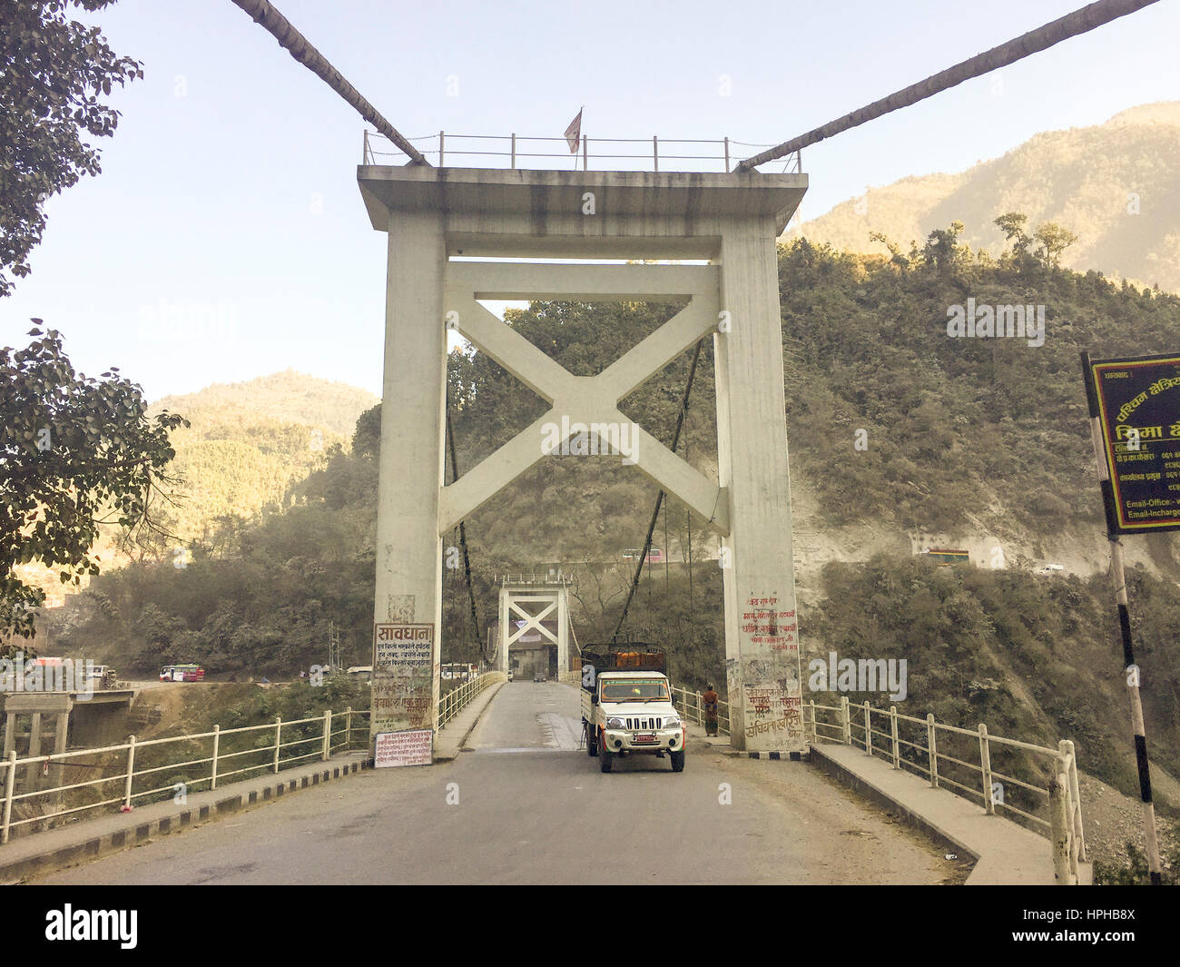 Old Trishuli bridge in Trishuli river, the bridge that connecting ...