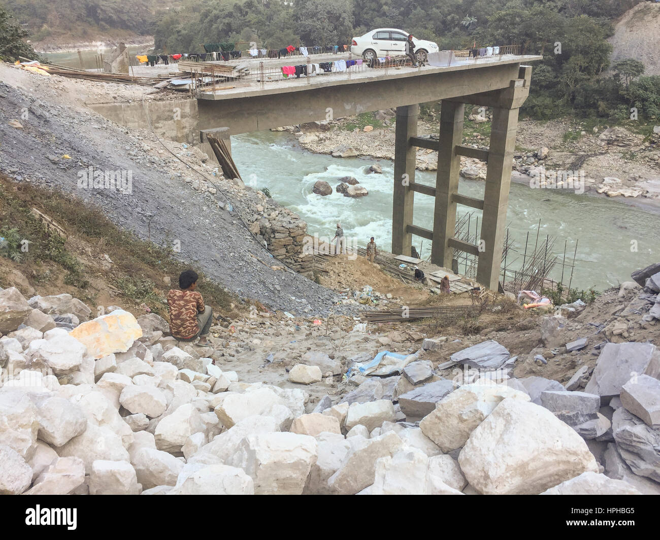 The new bridge construction and development to replace old Trishuli ...