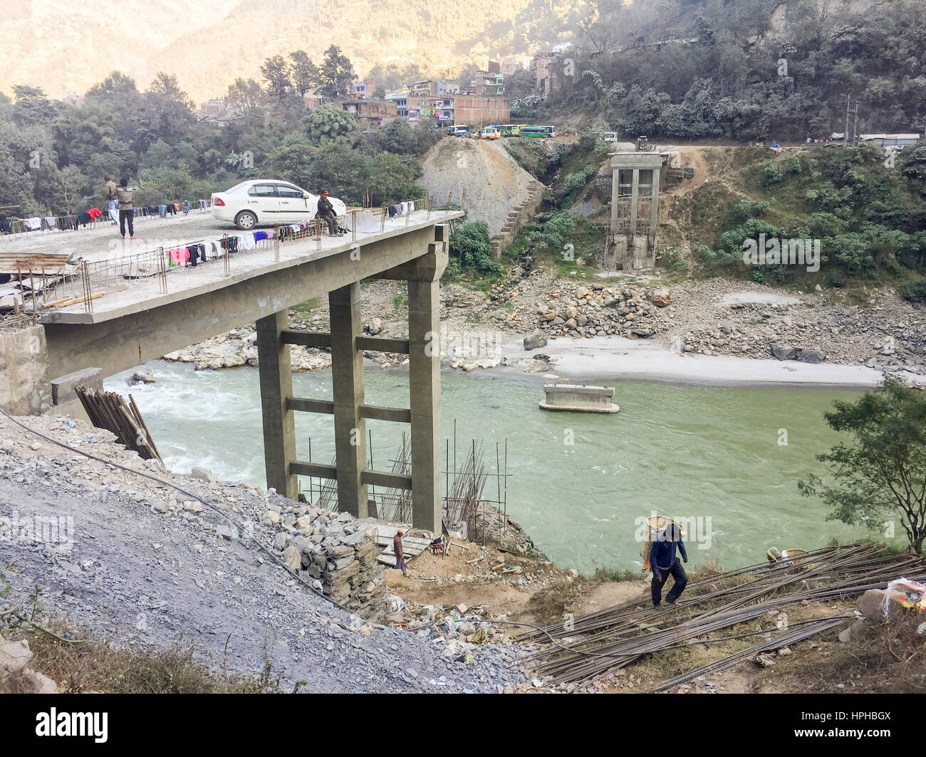 The new bridge construction and development to replace old Trishuli ...