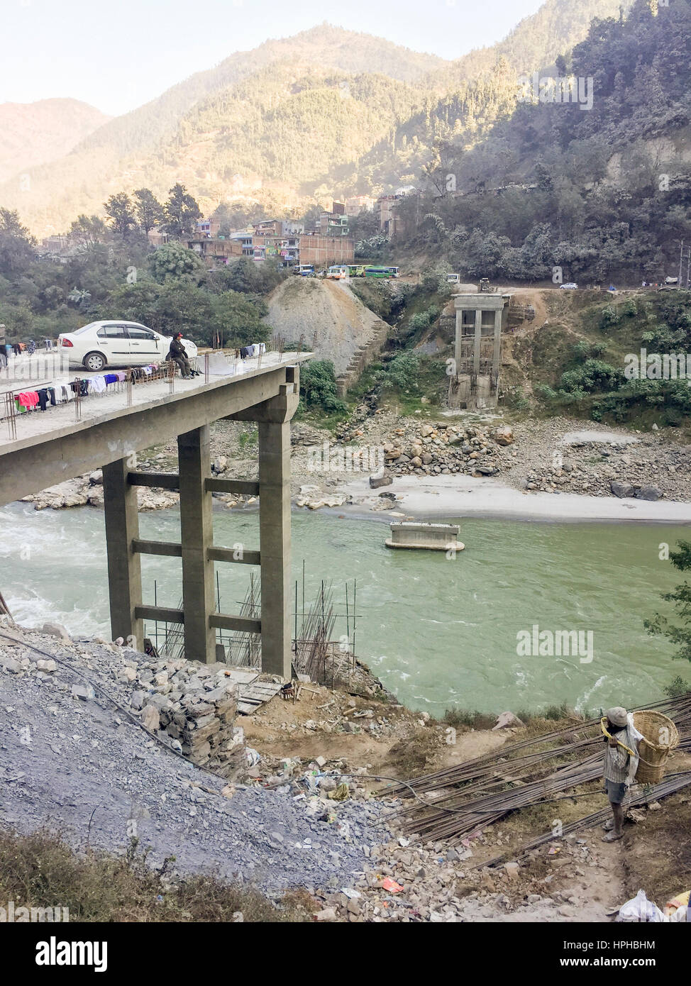 The new bridge construction and development to replace old Trishuli ...