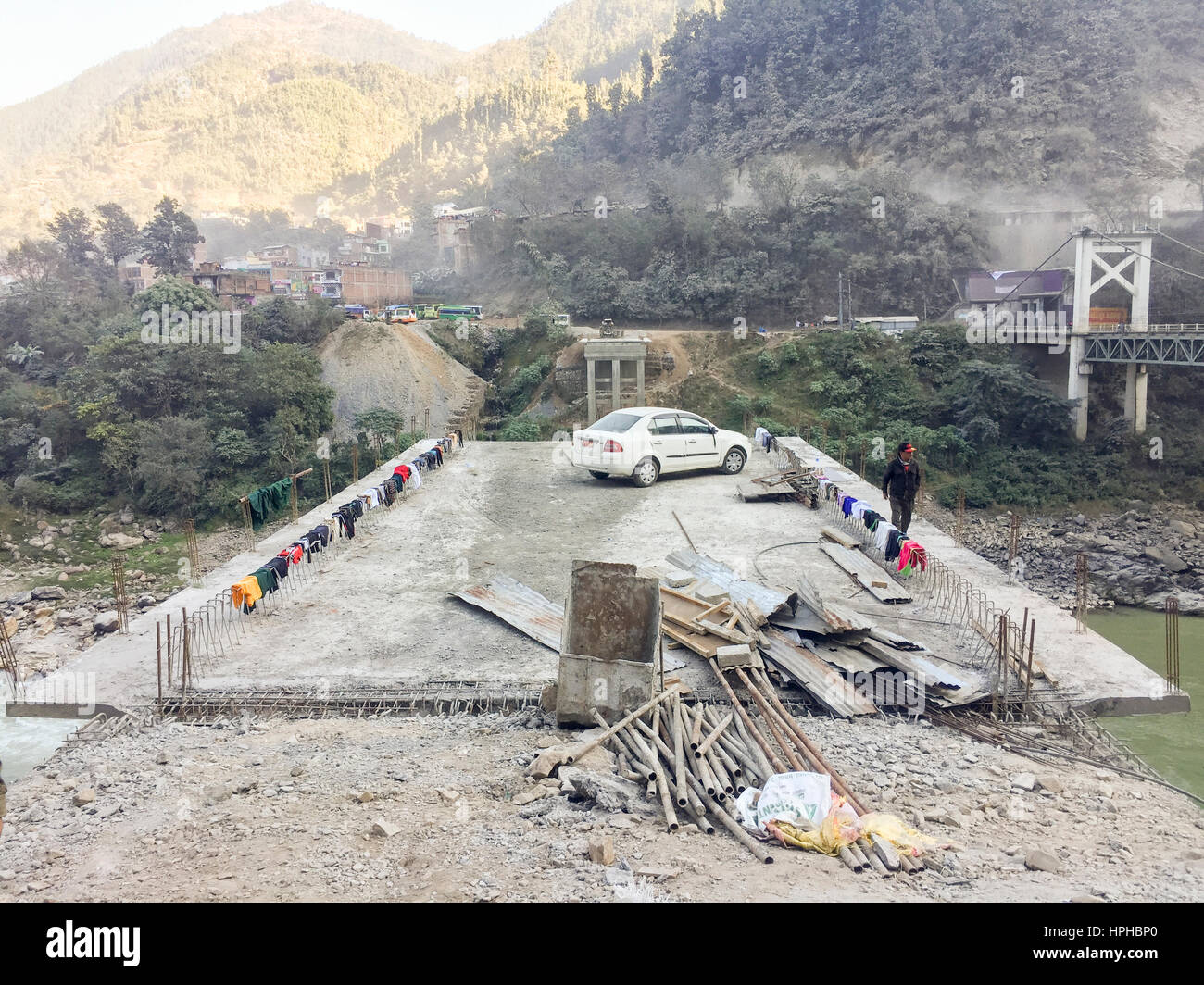 The new bridge construction and development to replace old Trishuli ...