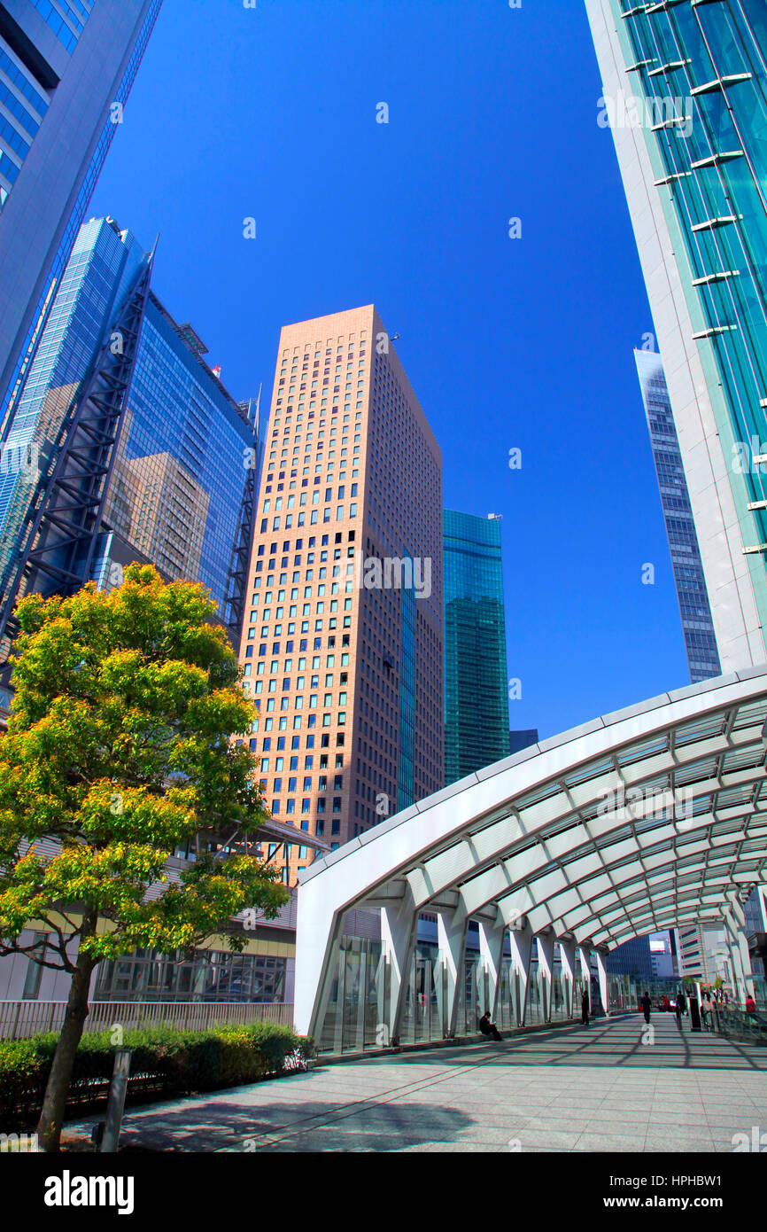 Skyscrapers Around Shiodome New Transit Station Tokyo Japan Stock Photo ...