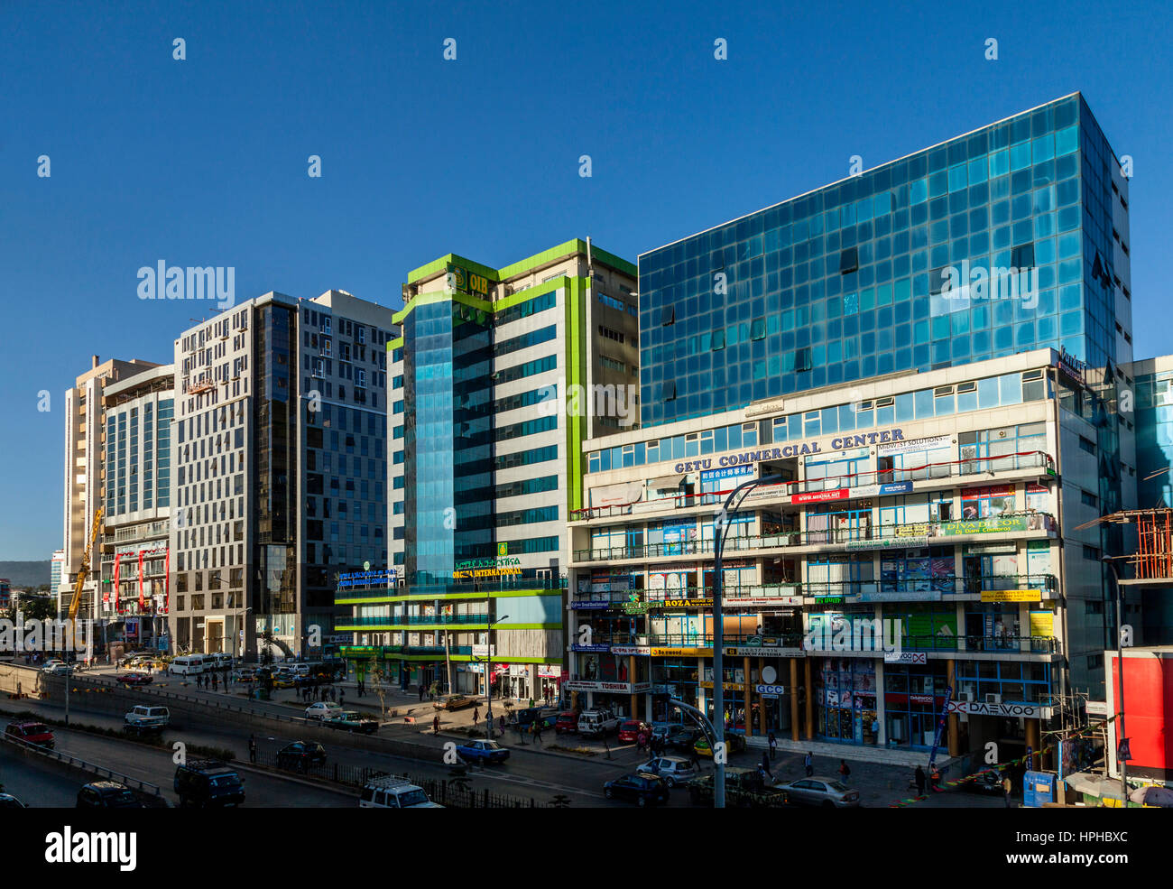 Colourful Buildings On The Bole Road, Addis Ababa, Ethiopia Stock Photo - Alamy