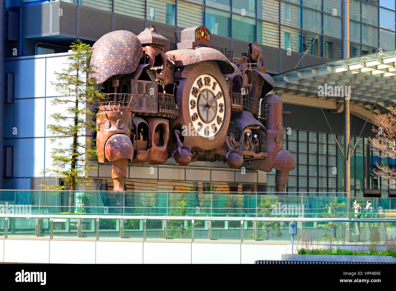 NTV Big Clock Designed by Hayao Miyazaki in Shiodome Tokyo Japan Stock ...