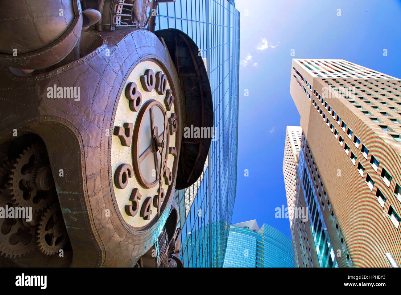 NTV Big Clock Designed by Hayao Miyazaki in Shiodome Tokyo Japan Stock ...