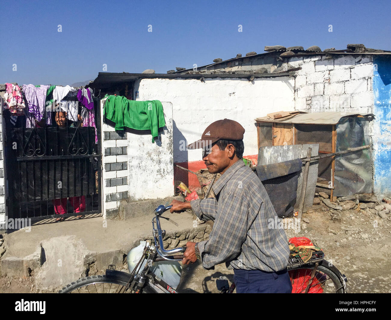 Daily life and local people at squatters area near the Pokhara town at ...