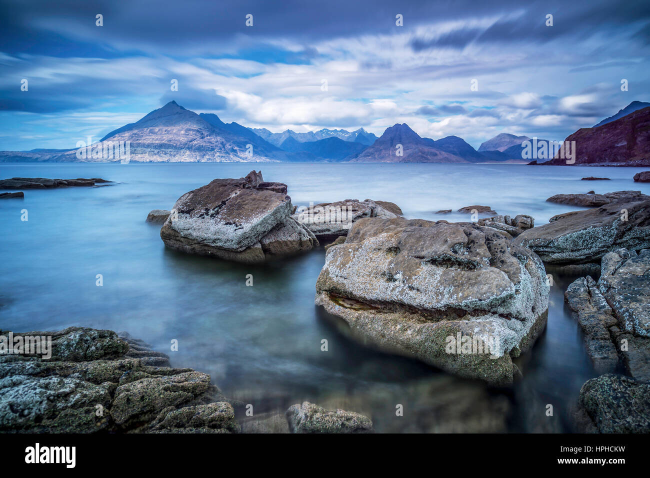 Elgol village on the shores of loch Scavaig towards the end of the ...