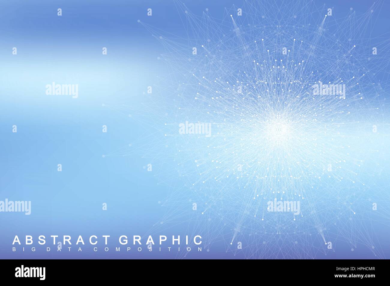 Fractal element with connected lines and dots. Big data complex. Virtual background ...