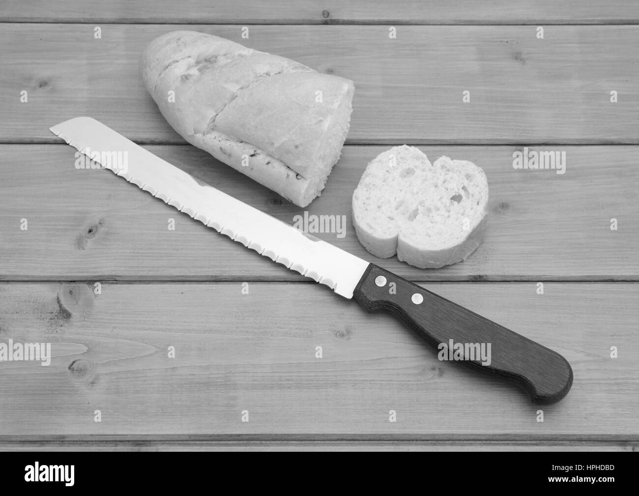 Knife beside it Black and White Stock Photos & Images - Alamy