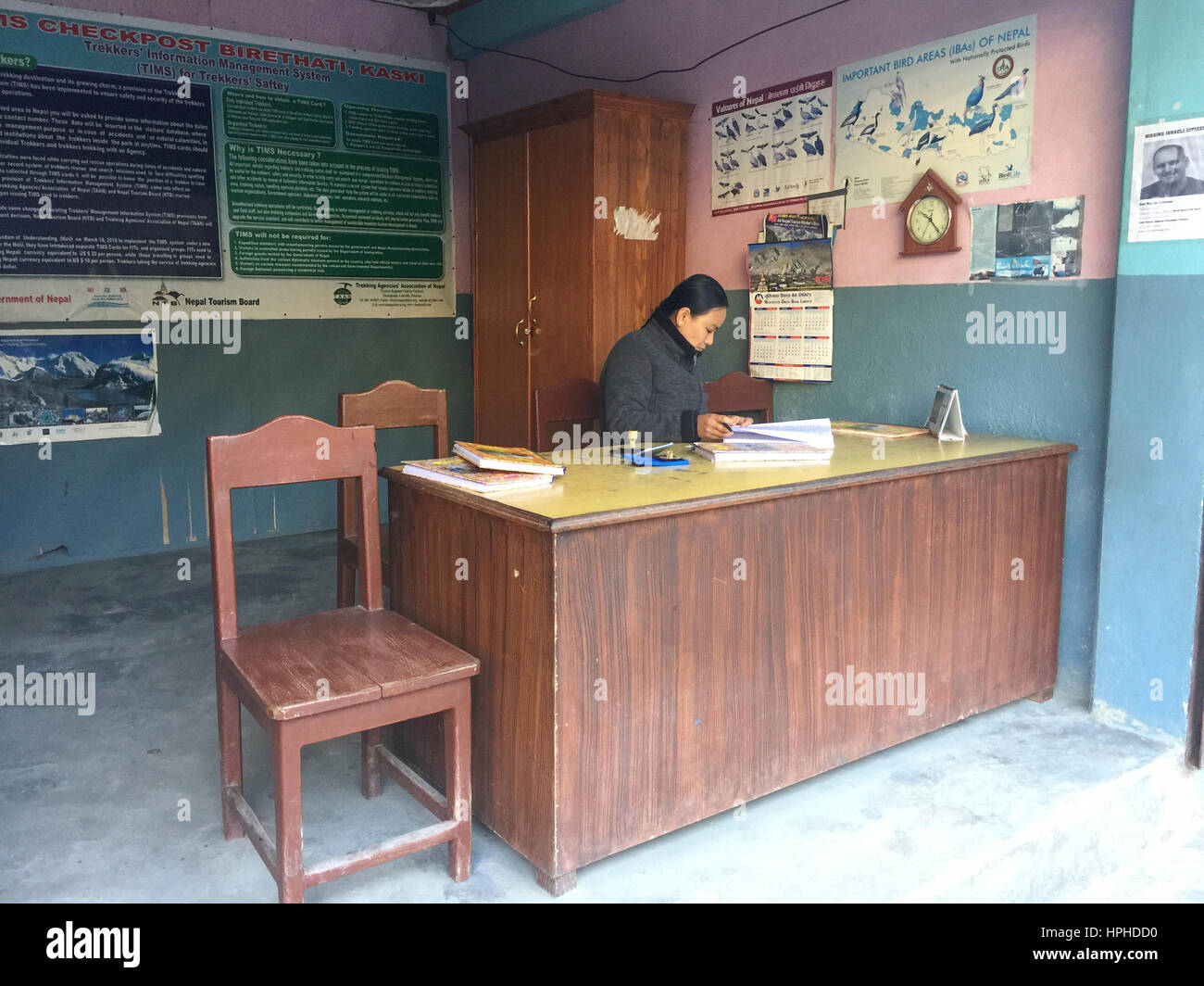 TIMS Check Post at Gorepani. A checkpoint office before entering and ...