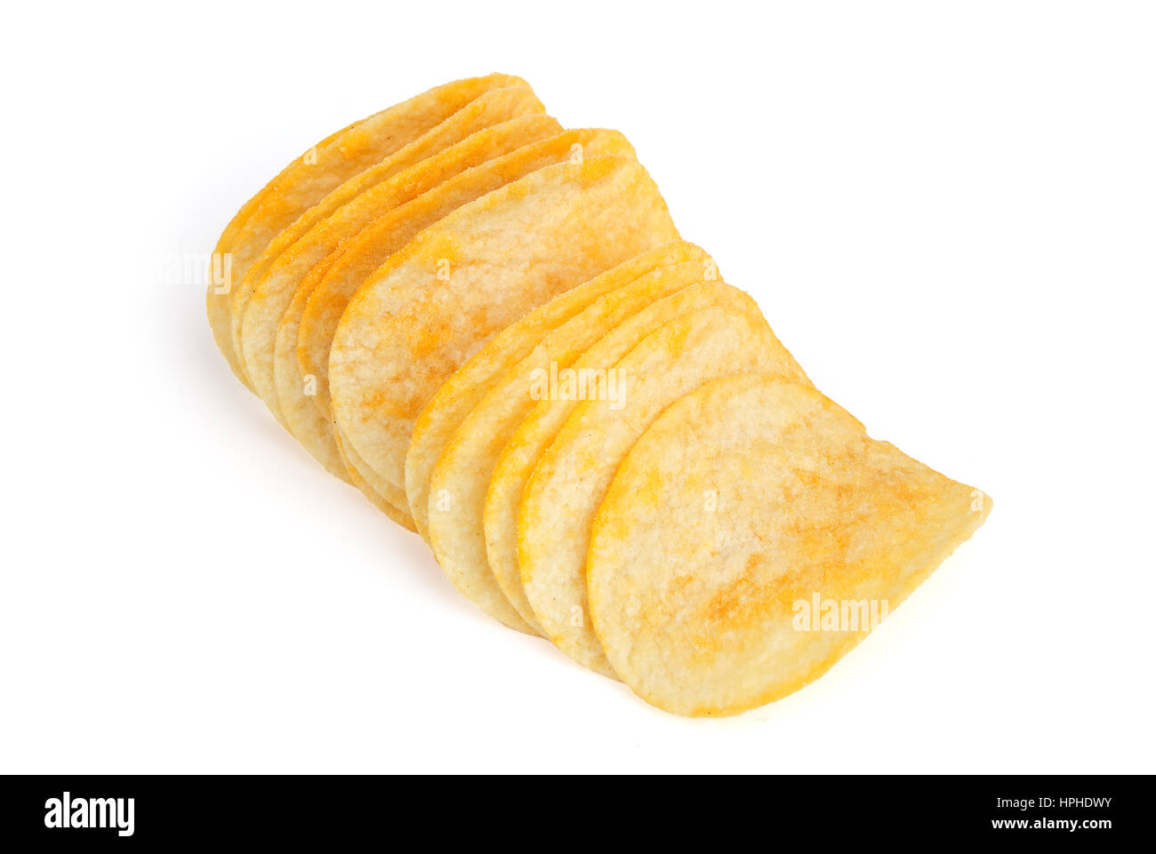 Potato chips on a white background Stock Photo - Alamy