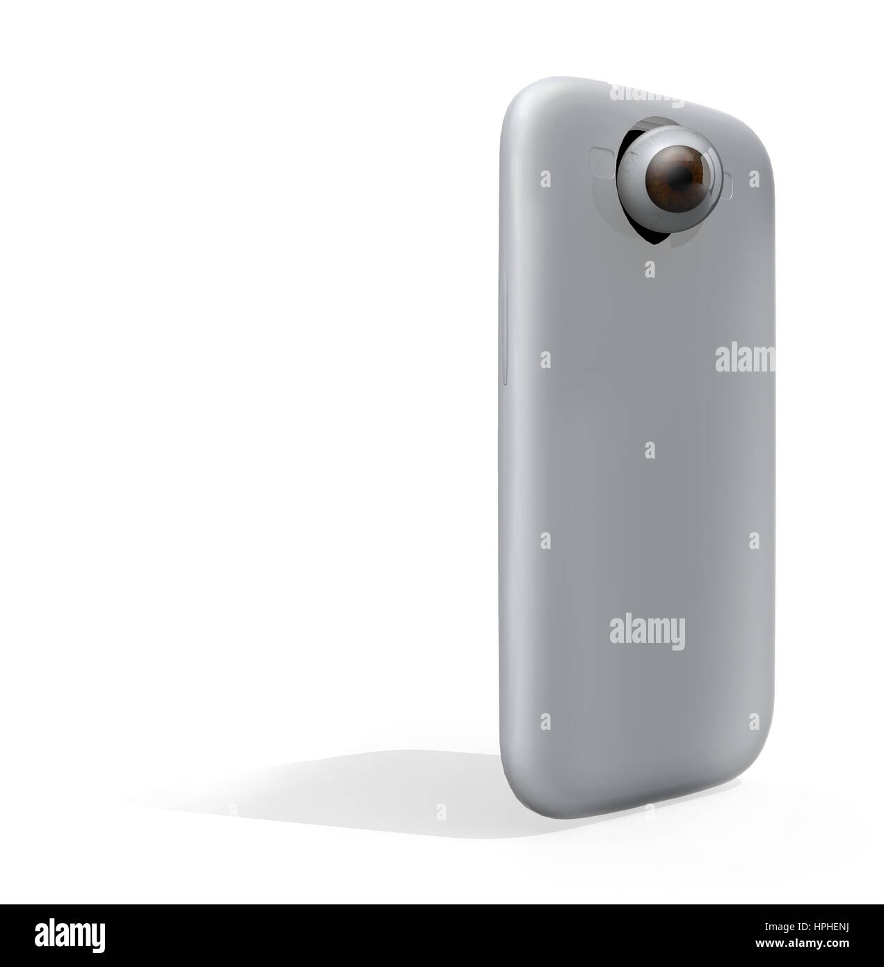 smartphone back camera with eyeball, 3d illustration Stock Photo - Alamy