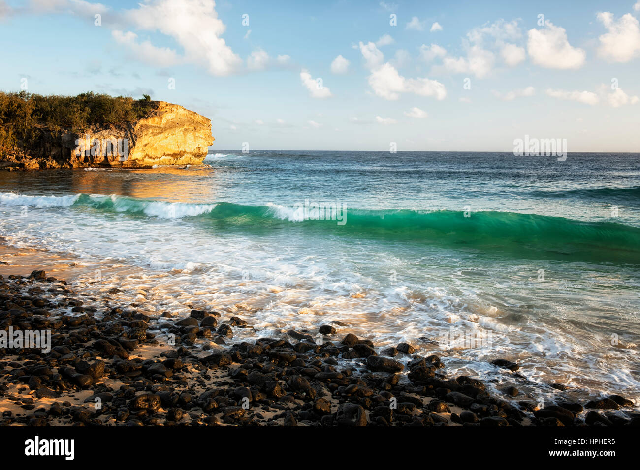 Luminous colors of the Pacific Ocean at Shipwreck Beach on the South ...