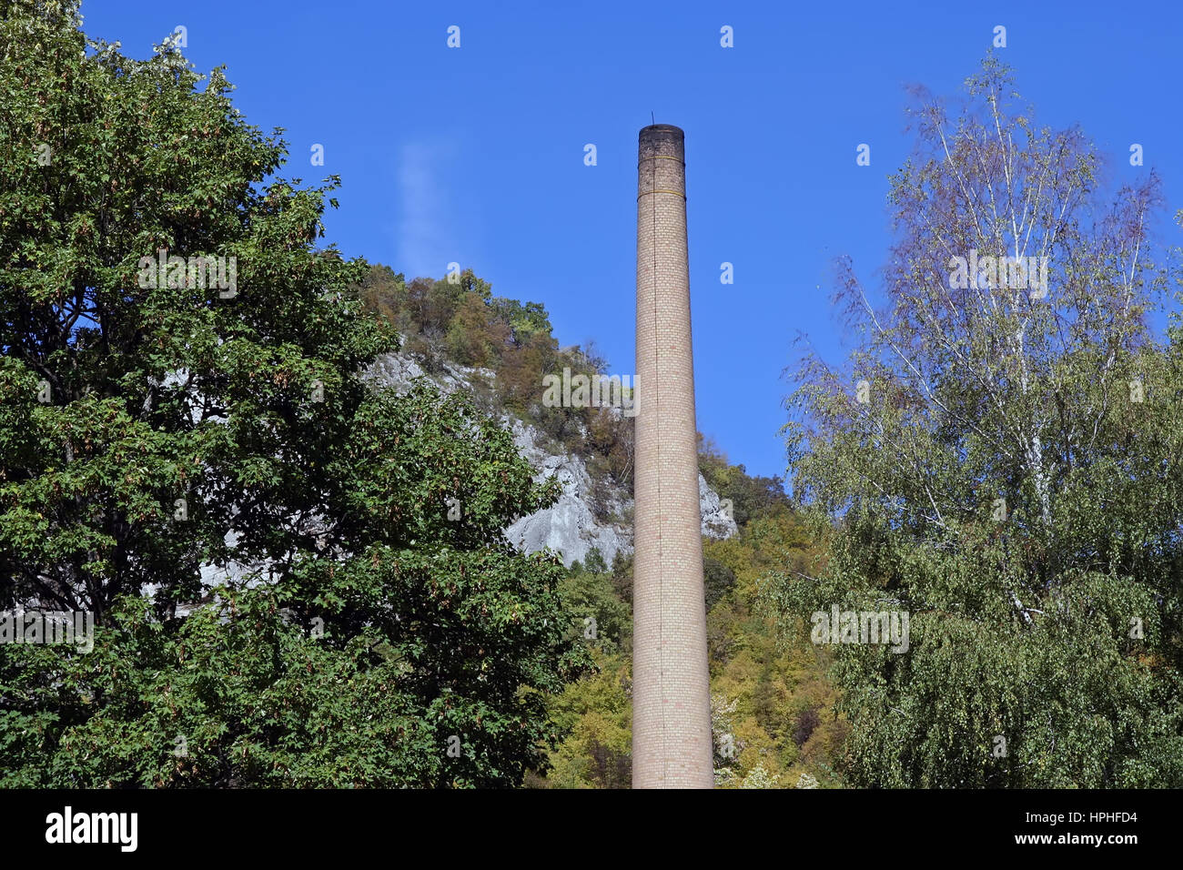 Vintage factory chimney Stock Photo - Alamy