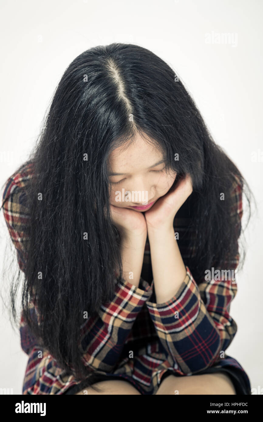 Asian teen sad hi-res stock photography and images - Alamy