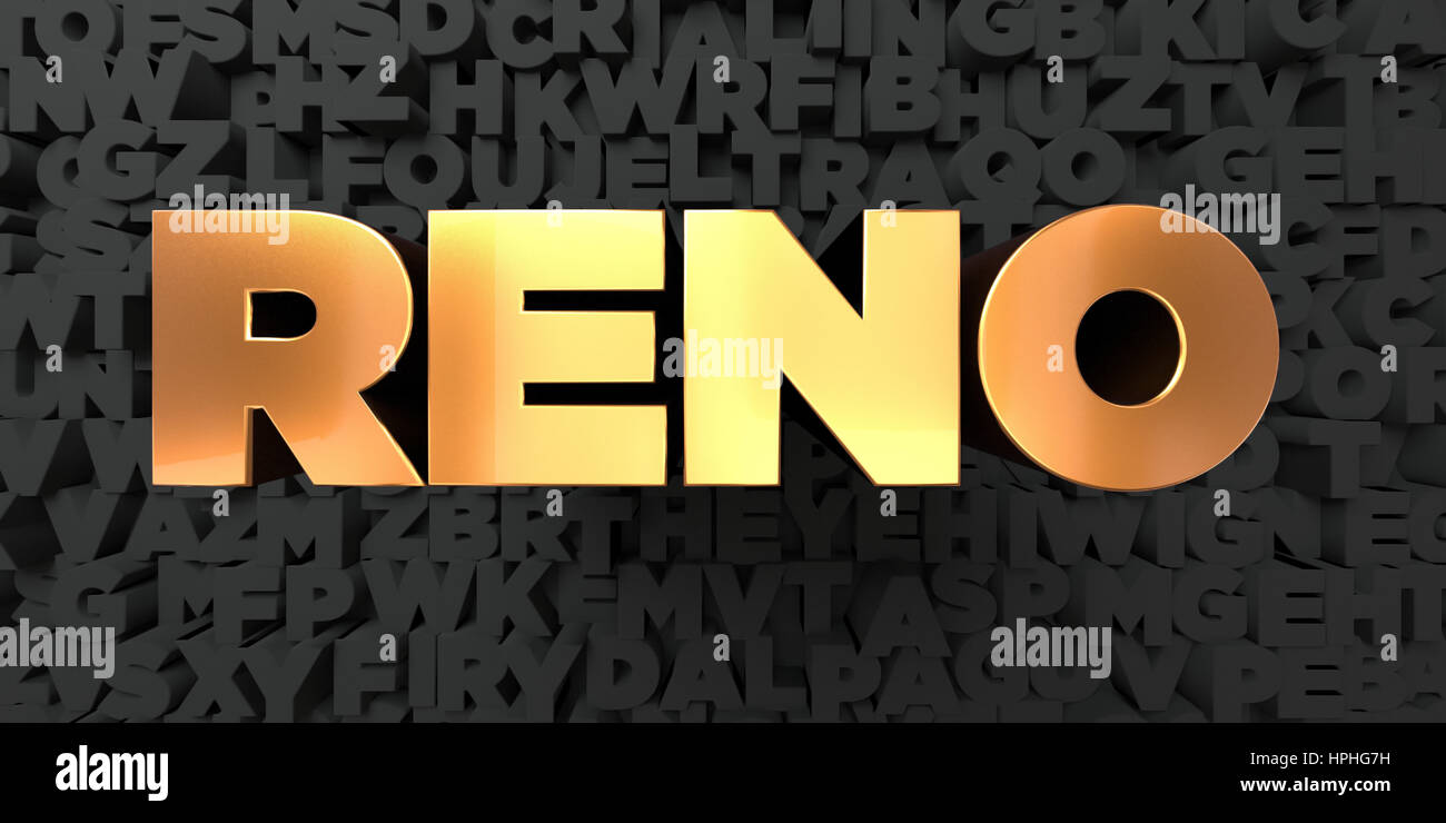 Reno gold text on black hi-res stock photography and images - Alamy