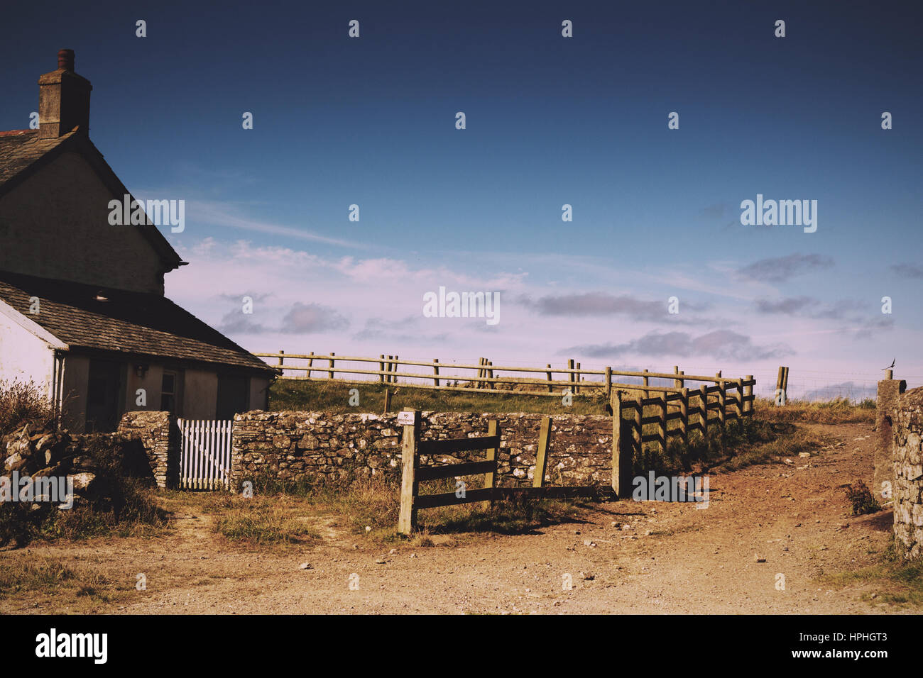 Traditional old farmhouse in the Cornish countryside, England Vintage ...