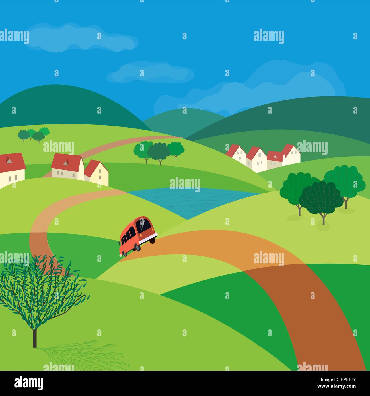 Landscape view dirt rural Stock Vector Images - Alamy