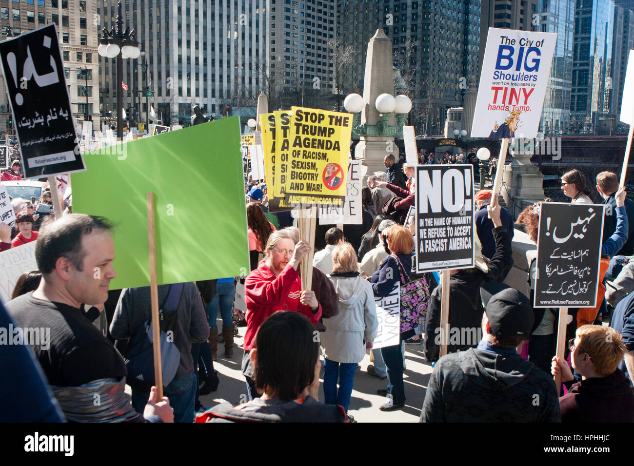 Chicago, Illinois - Feb. 19, 2017: Chicago marks the one-month ...