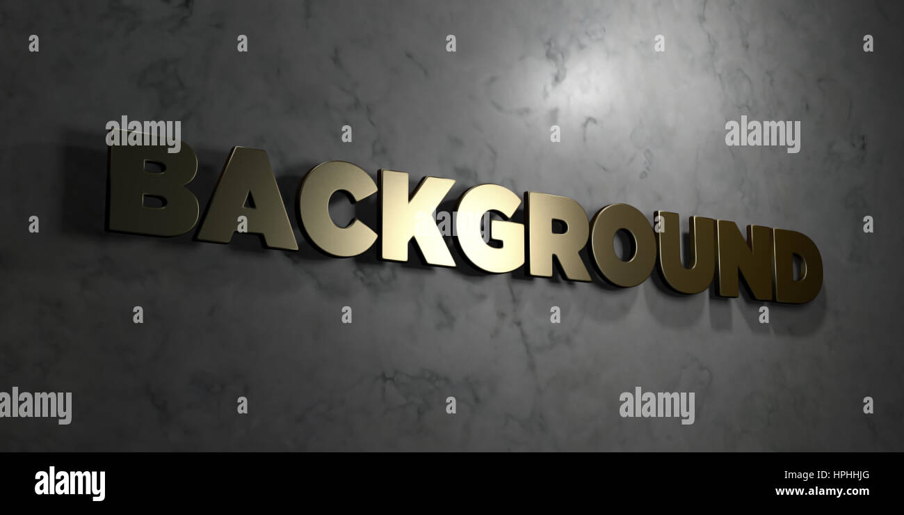 Background - Gold text on black background - 3D rendered royalty free ...