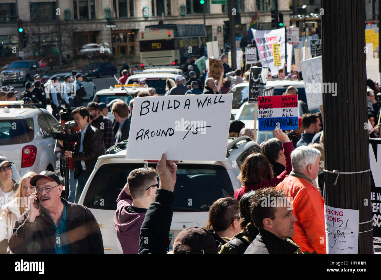 Chicago, Illinois - Feb. 19, 2017: Chicago marks the one-month ...