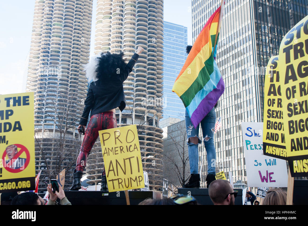Chicago, Illinois - Feb. 19, 2017: Chicago marks the one-month ...