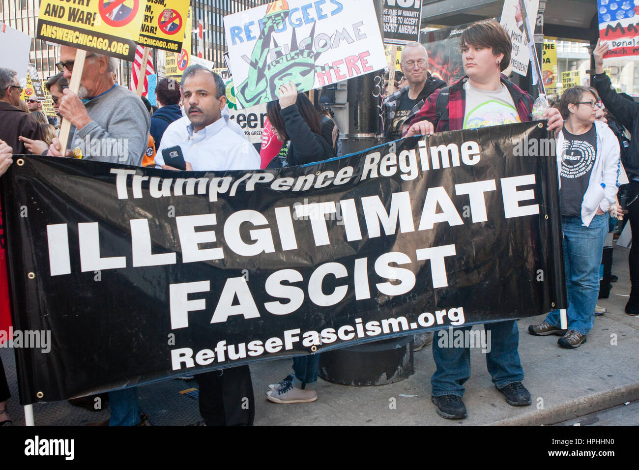 Chicago, Illinois - Feb. 19, 2017: Chicago marks the one-month ...