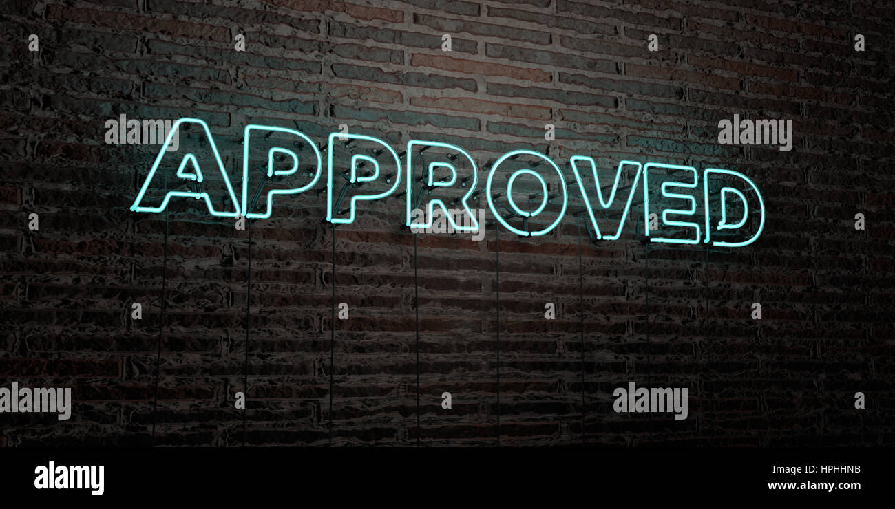 APPROVED -Realistic Neon Sign on Brick Wall background - 3D rendered ...