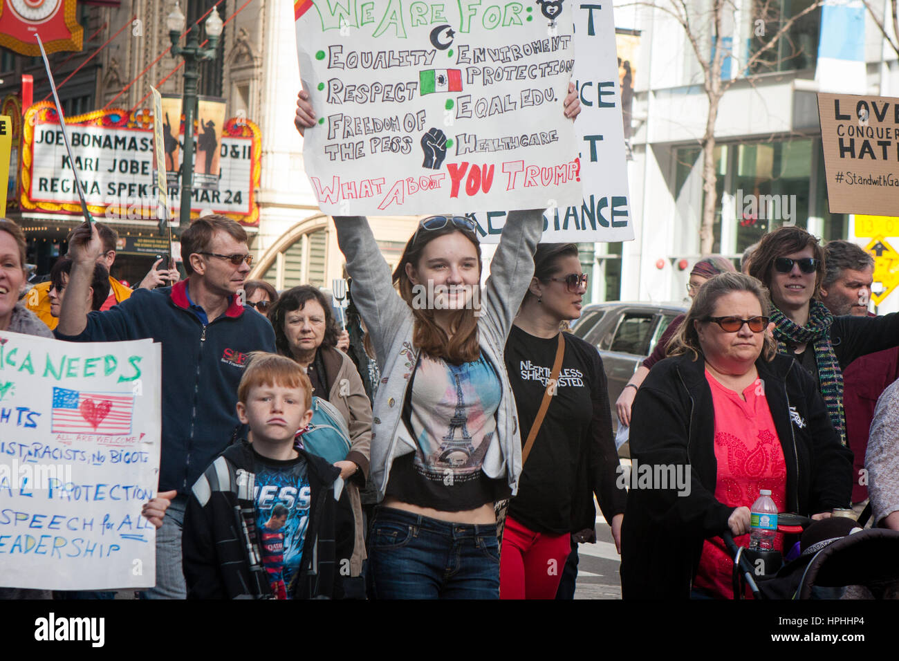 Chicago, Illinois - Feb. 19, 2017: Chicago marks the one-month ...