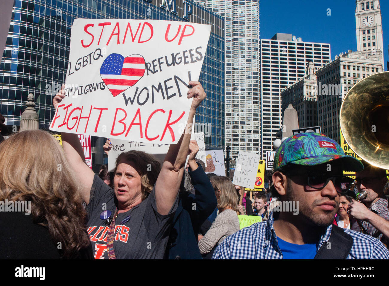 Chicago, Illinois - Feb. 19, 2017: Chicago marks the one-month ...