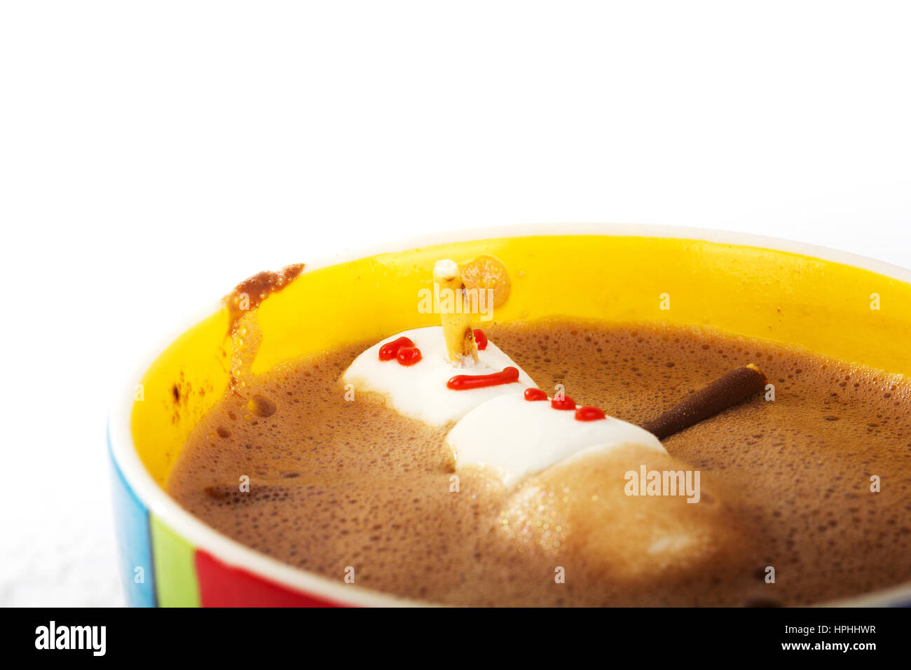Hot chocolate in a bright and colourful cup Stock Photo - Alamy