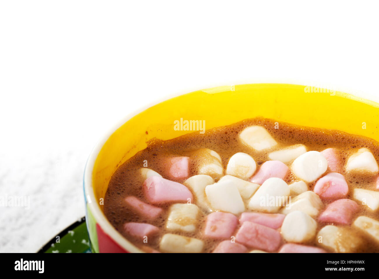 Hot chocolate in a bright and colourful cup Stock Photo - Alamy