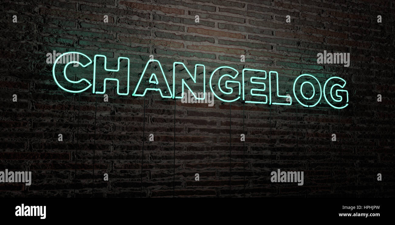CHANGELOG -Realistic Neon Sign on Brick Wall background - 3D rendered ...
